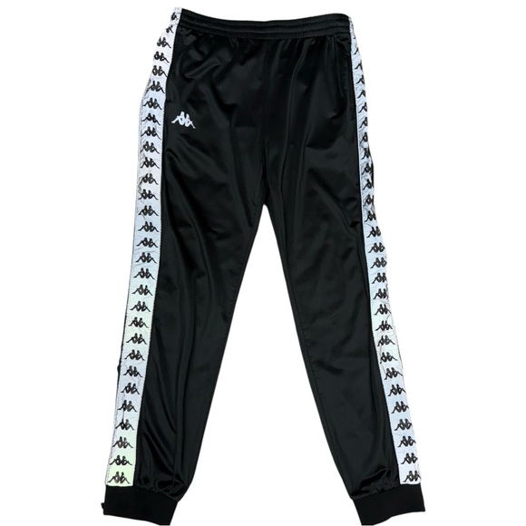 Kappa | Pants & Jumpsuits | Kappa Black Logo Side Stripe Athletic Track ...